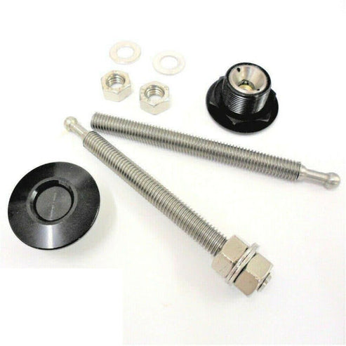 Black Push Button Bonnet Catch Boot Pin Kit Alloy & Stainless Steel (P ...