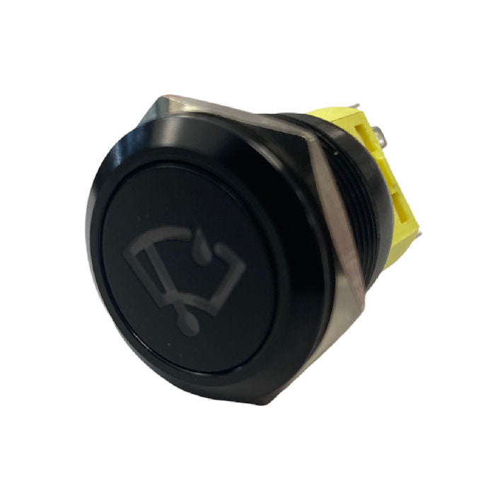 Push Button Round 22mm Windscreen Wipe Switch Black Latching – Kit Car ...
